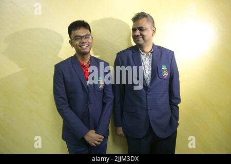 Grand Master Ziaur Rahman (R) along his son Tahsin Tajwar Zia (L ...