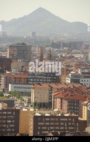 Vertical shot of buildings in Bilbao, Spain Stock Photo - Alamy