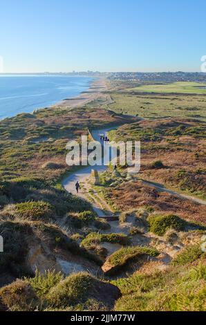 View from Warren Hill at Hengistbury Head headland nature reserve ...