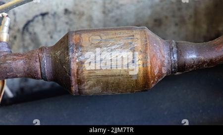 Catalytic Converter Exhaust System Damage Scrap Metal Recycling Stock ...