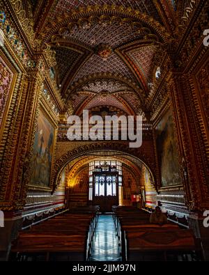 An inside shot of a temple with seats and the altar Stock Photo - Alamy