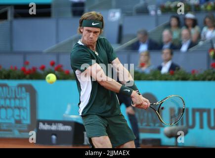 Andrey Rublev of Russia during the Mutua Madrid Open 2022 tennis ...