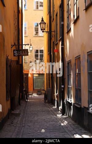 A vertical shot of the buildings in Stockholm Stock Photo - Alamy