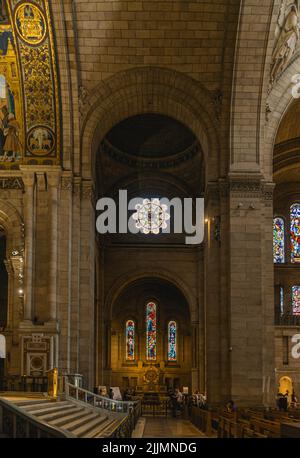 A beautiful Interior shot of the Basilica of the Sacred Heart of Paris ...