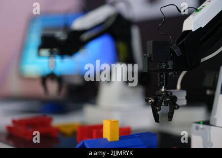 Mechanical robotic hand manipulator in industrial production Stock ...