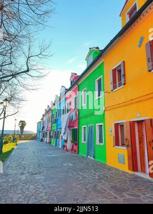 A low angle shot of colorful buildings Stock Photo - Alamy