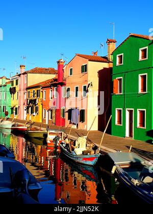 A low angle shot of colorful buildings Stock Photo - Alamy