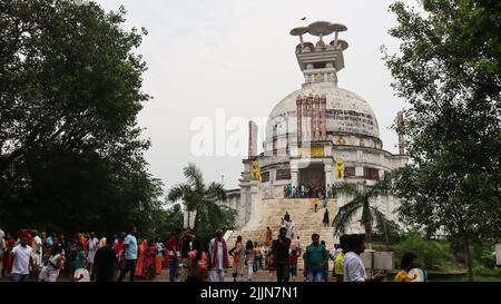 The Dhauli Santi Stupa, is a peace pagoda monument. Bhubaneswar, India ...