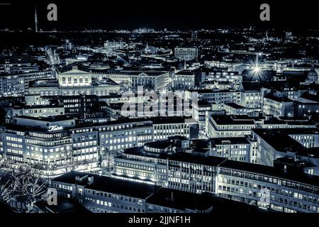 A grayscale shot of a cityscape Stock Photo - Alamy