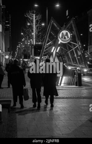 Warsaw Matro station entrances Stock Photo - Alamy