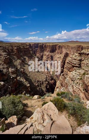 A vertical view of the Little Colorado River Gorge, United States Stock ...