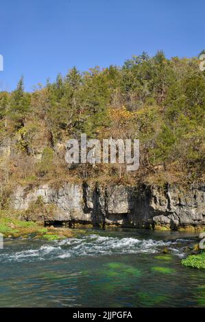 Welch Spring flows into the Current River, near Jadwin, Missouri, MO ...