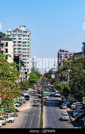 The Views of Yangon city center, in Myanmar at summer Stock Photo - Alamy