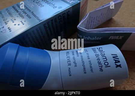 Salamol Easi-Breathe CFC-Free Inhaler with white background Stock Photo ...