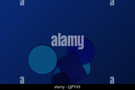 Abstract illustration of blue geometrical square shapes against black ...