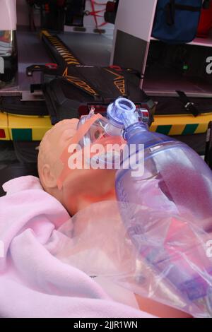 An oxygen mask on training doll Stock Photo - Alamy