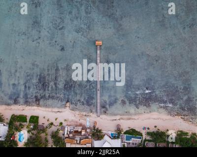 An aerial view of the Tulum beach Stock Photo - Alamy