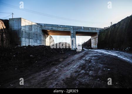 A view of Kibra Southern bypass interchange road construction in ...