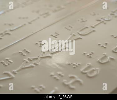 Close-up of a braille decoder with the English alphabet Stock Photo - Alamy