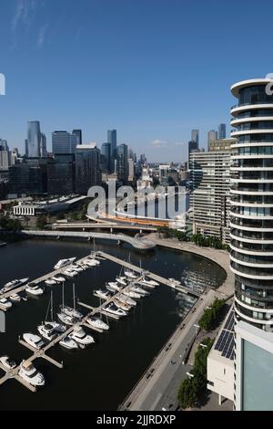 Melbourne Skyline from Docklands Stock Photo - Alamy
