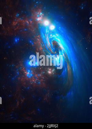 Swirling Galaxy - Flame Fractal Art Stock Photo - Alamy