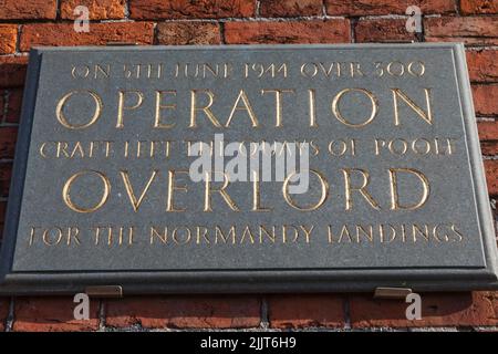 England, Dorset, Poole, Poole Harbour, Operation Overlord Memorial ...