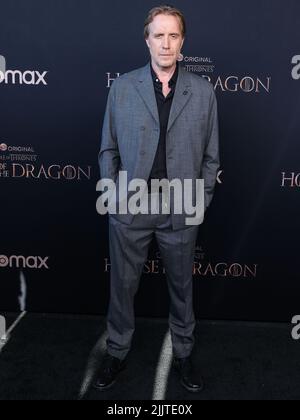 Rhys Ifans arrives at the premiere of "House of the Dragon" on ...