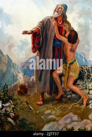 Bible Stories- Illustration Of Abraham And The Binding Of Isaac Genesis ...