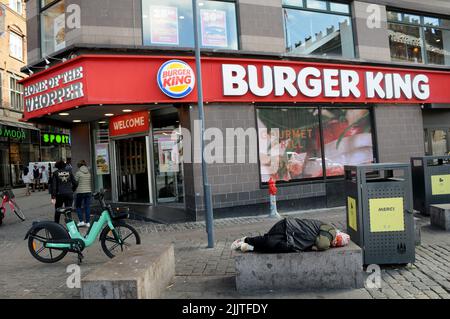 Copenhagen /Denmark/28 July 2022/American fast food chain Burger king ...
