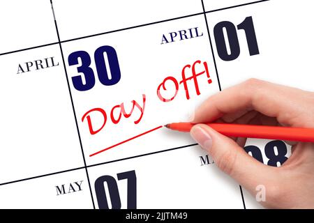 30th day of April. Travel planning, vacation trip - Calendar with the ...