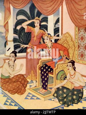 Princess Badoura - Edmund Dulac illustration from ‘Stories from the ...