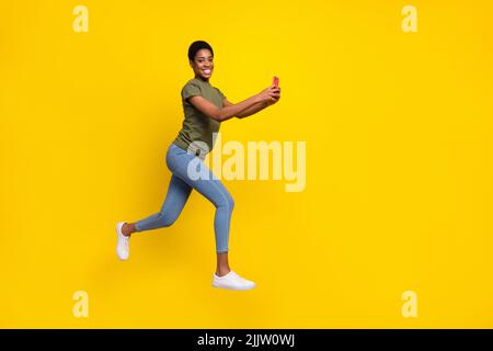 Photo of funny excited transgender person sit market cart wear headband ...