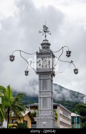 The Victoria Clock Tower in the capital of Seychelles, an iconic ...