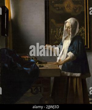 WOMAN HOLDING A BALANCE (1664) JOHANNES VERMEER (1632-1675) NATIONAL ...