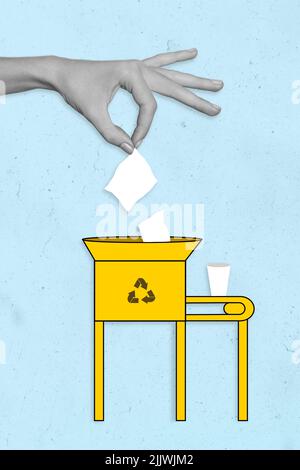 Vertical composite collage image of human arm black white effect ...