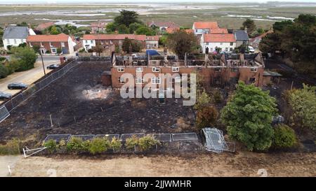 Wildfire damage spread to five houses in Brancaster Staithe, on the ...