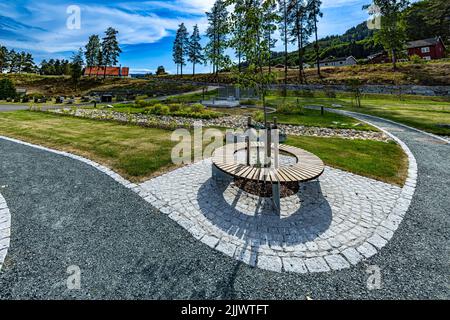 Notodden graveyard with new water mirror and ashtray Norway Stock Photo ...
