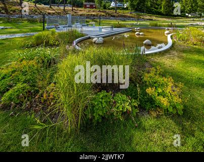 Notodden graveyard with new water mirror and ashtray Norway Stock Photo ...