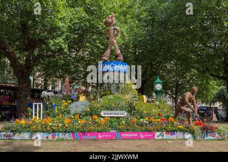 A statue of Perry the Bull, the official mascot of the 2022 Birmingham ...