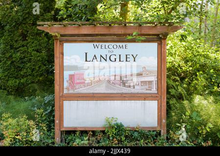 Langley, WA, USA - July 26, 2022; Downtown Langley on Whidbey Island on ...