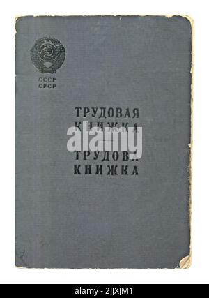 work book (for employment records) with text on russian language ...