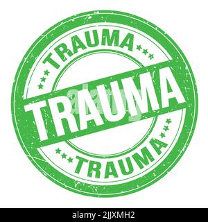 TRAUMA text written on green rectangle stamp sign Stock Photo - Alamy