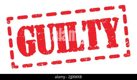 GUILTY text written on red lines stamp sign Stock Photo - Alamy