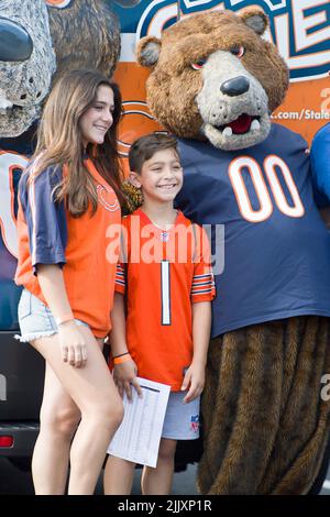 Chicago Bears mascot Staley Da Bears is seen in the first half an NFL ...