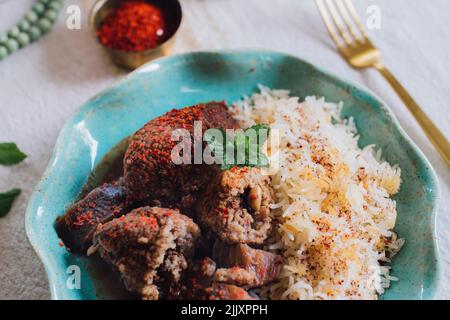 Kibbe Summaqiyeh, kibbeh in sumac stock, meatball recipe from Aleppo ...