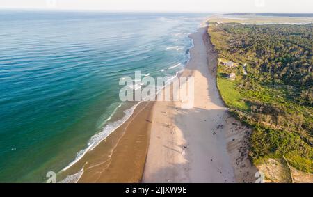 Nauset Beach with Nauset Light, aerial view Stock Photo - Alamy
