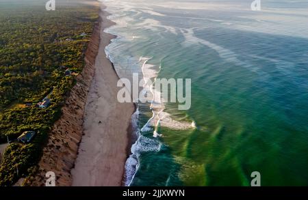 Nauset Beach with Nauset Light, aerial view Stock Photo - Alamy