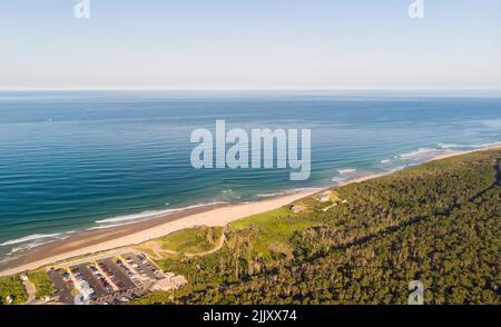 Nauset Beach with Nauset Light, aerial view Stock Photo - Alamy