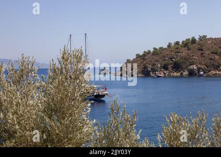 Datca, Mugla, Turkey - July 2022: Datca ''Kargi'' bay view. Summer time ...