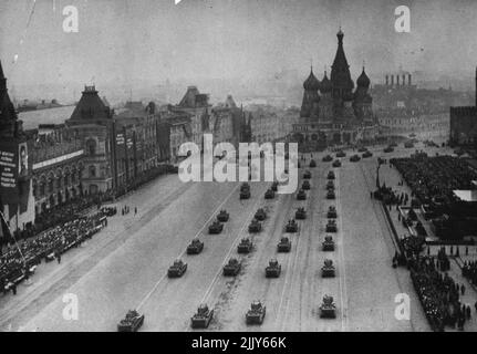 Soviet Army Parades on Anniversary of Revolution -- Infantrymen ...